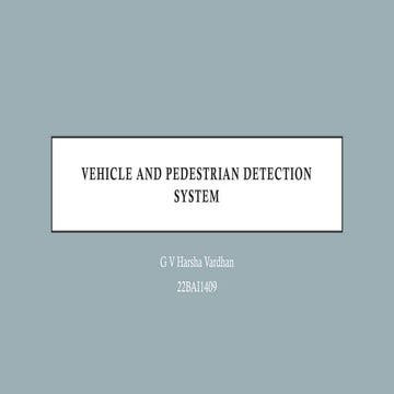 Vehicle And Pedestrian Detection System Pdf