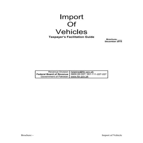 Vehicle imports | PDF