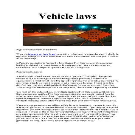 Vehicle laws | DOCX | Automotive Industry | Industries