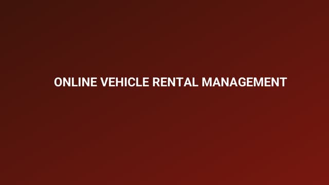 Car rental Project Ppt | PPTX