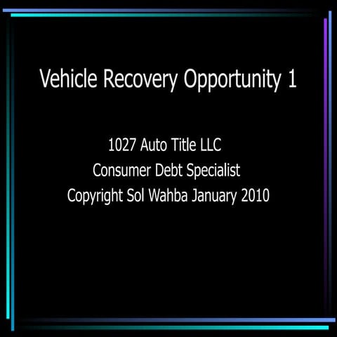 What Is Vehicle Recovery and How Does It Work. | PDF