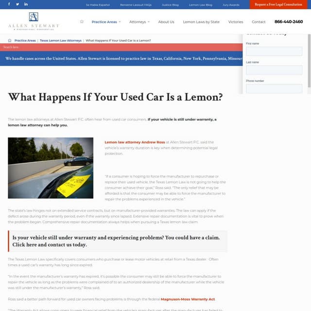 What Occurs When Your Used Car Turns Out to be a Lemon: Explained | PDF