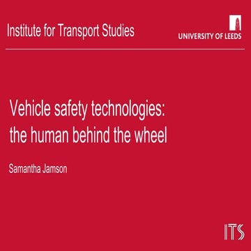 Vehicle safety technologies - the human behind the wheel | PDF