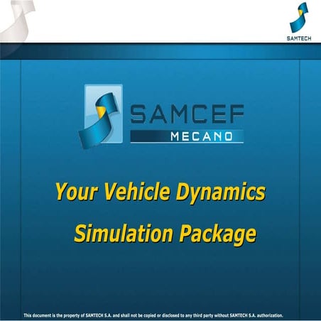 Samcef MECANO - Vehicle Dynamics | PDF