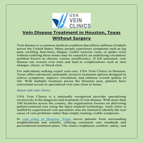 Vein Disease Treatment in Houston, Texas Without Surgery.pdf