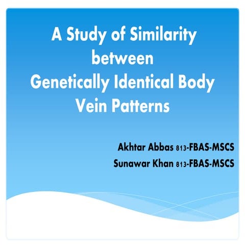 Vein pattern Recodnition | PPTX | Genetics | Science