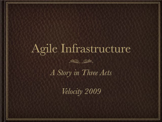 Agile Infrastructure Velocity 09 Pdf Operating Systems Computer