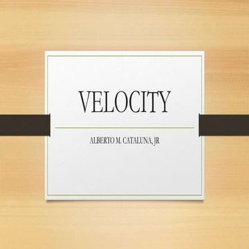 Speed and velocity | PPTX