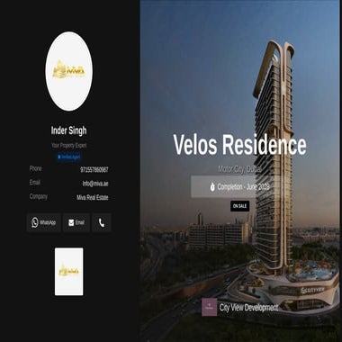 Velos Residence at Motor City, Dubai – City View Development | PDF