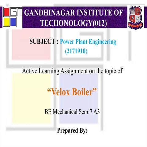 Velox Boiler ( Power Plant Engineering ) | PPTX
