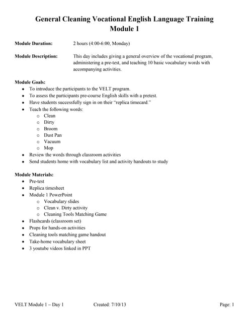 Vocabulary Study Guide Module1 | PDF