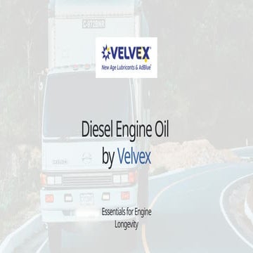Velvex Diesel Engine Oil – Powering Performance with Protection | PPTX