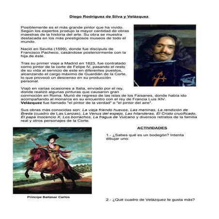 Biografía de Diego Velázquez 2 | PPTX