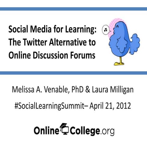 Social Media for Learning: Twitter for Online Discussions | PPT