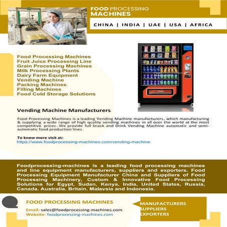Vending Machine Manufacturers | PDF
