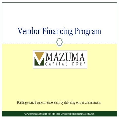 Vendor financing program | PDF