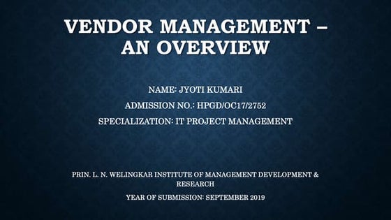 ppt of vendor management | PPTX