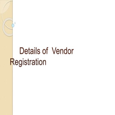 Vendor Registration.pptx | Industrial Property | Real Estate