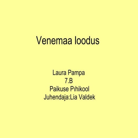 Venemaa Loodus | PPT
