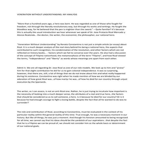 Veneration without understanding | DOCX