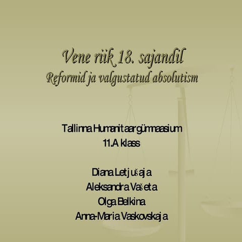 Vene Riik 18. sajandil | PPT