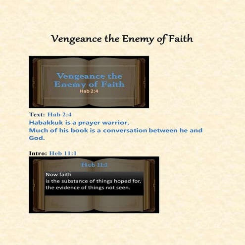 VENGEANCE THE ENEMY OF FAITH | DOCX