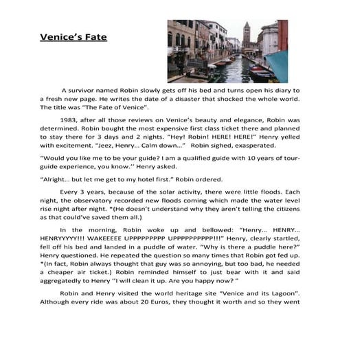 Venice's fate | DOCX