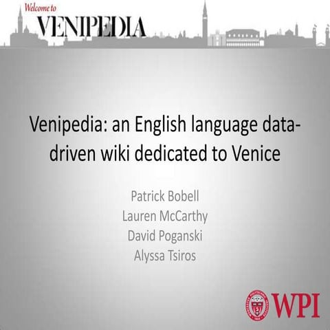 Venipedia an english language data-driven wiki dedicated to venice b12 ...