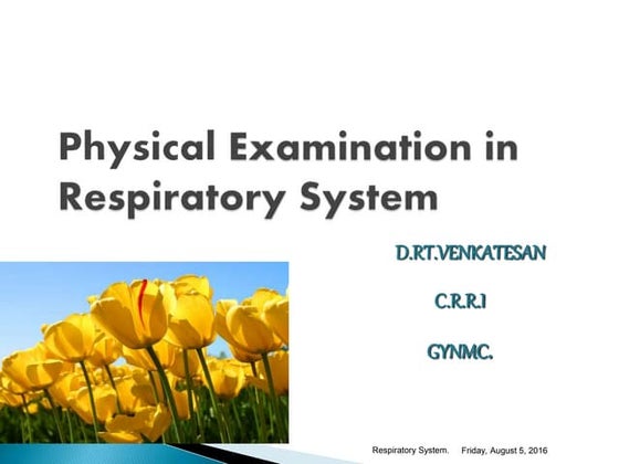 Respiratory examination insp+palp | PPT