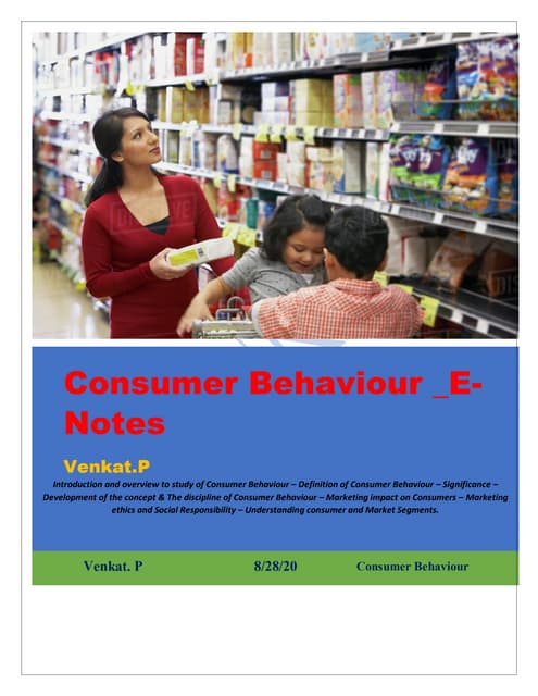 Consumer Behaviour Models of Consumer | PPTX | Business | Business and Finance