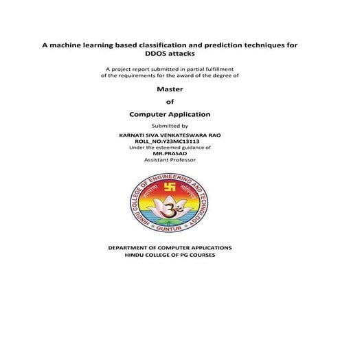 Ddos attacks on the data and prevention of attacks | PDF