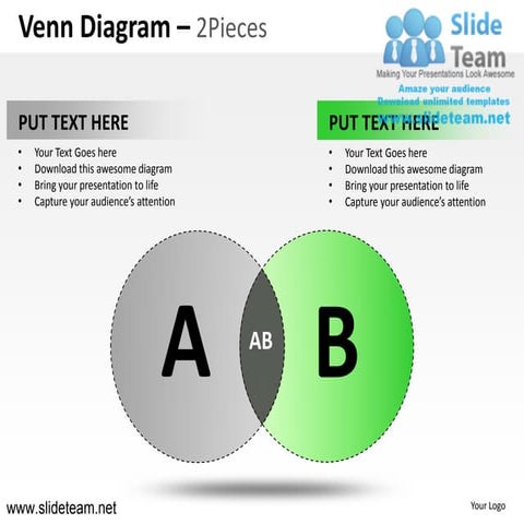 Venn diagram 4 pieces powerpoint presentation templates. | PDF