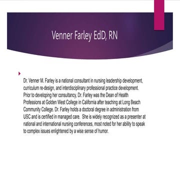 Venner Farley EdD, RN. | PPT