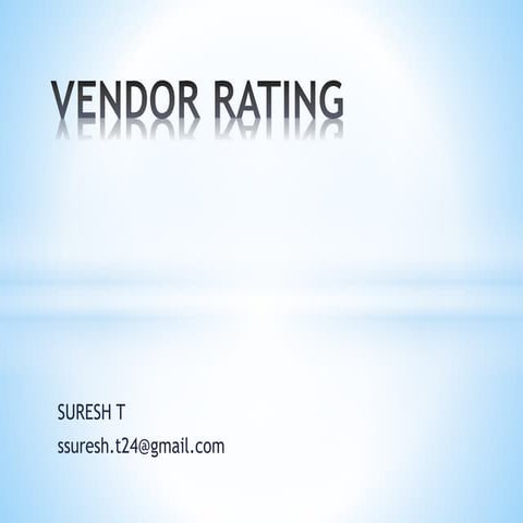 Vendor/Supplier rating | PPTX
