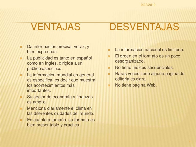 Ventajas Y Desventajas