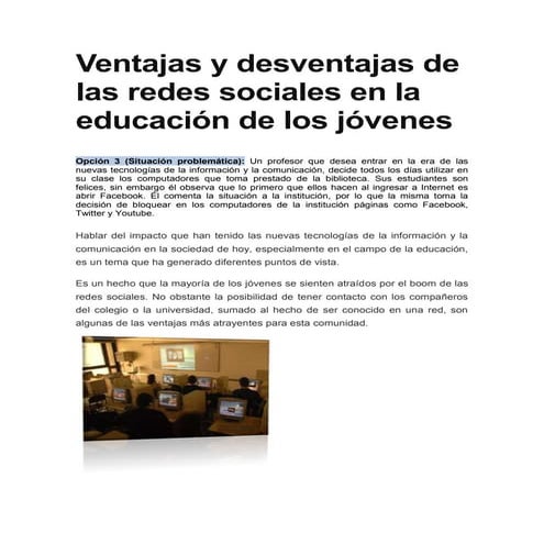 Educacin Y Redes Sociales Ventajas Y Desventajas De Las