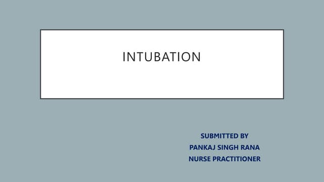 Intubation ppt | PPTX