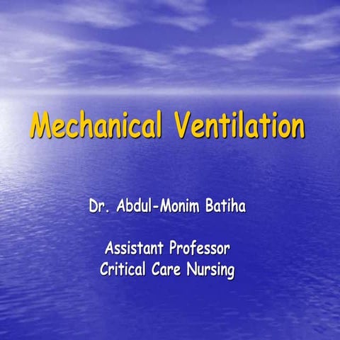 Basic mechanical ventilation settings | PPTX