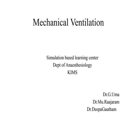 Basic mechanical ventilation settings | PPTX