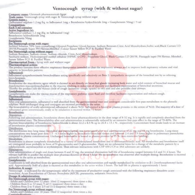 Ventocough syrup pil | PDF