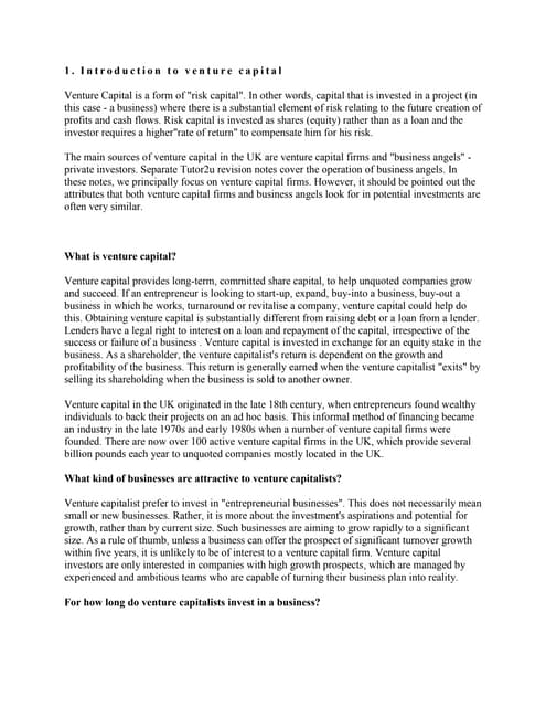 Private Equity vs. Venture Capital - Key Differences Explained | DOCX