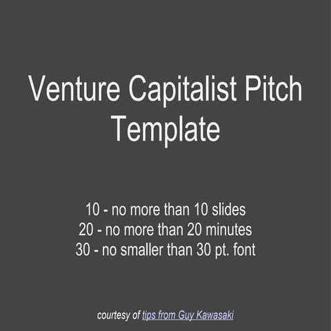 Venture Capitalist Pitch | PPT