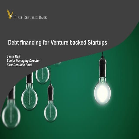 Venture Debt financing for startups | PPT