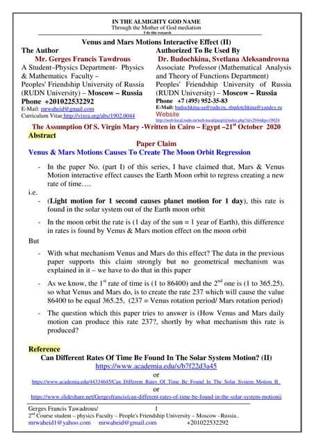 The Moon Motion Trajectory Analysis (V) | PDF