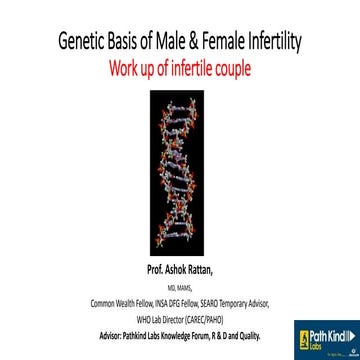 investigation of infertility with focus on genetic basis of infertility ...