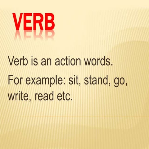 Verb and its types | PPTX