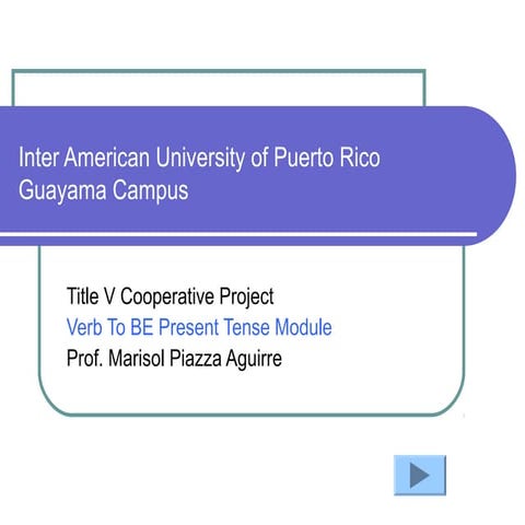 Verb be present tense | PPT