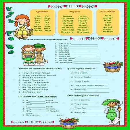 Grammar games-present-simple-verb-to-be-worksheet | PDF
