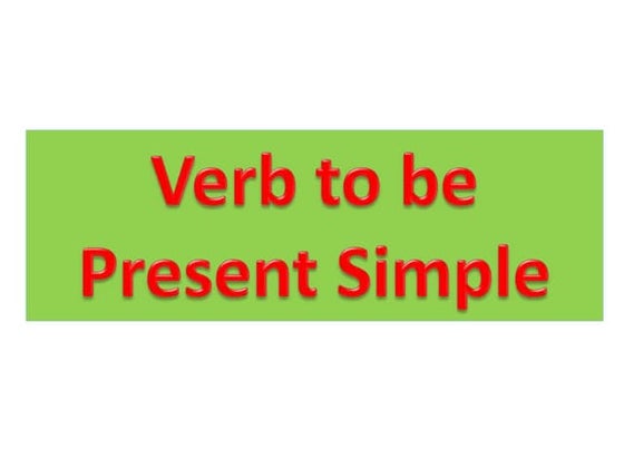 Verb to be in present | PPT