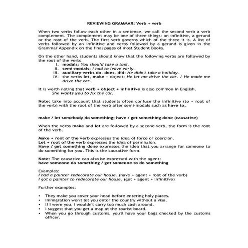 Verb plus Verb | PDF